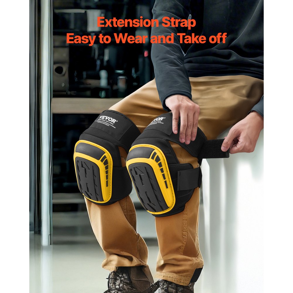 VEVOR Knee Pads for Work, Extended Heavy Duty Construction Knee Pads ...