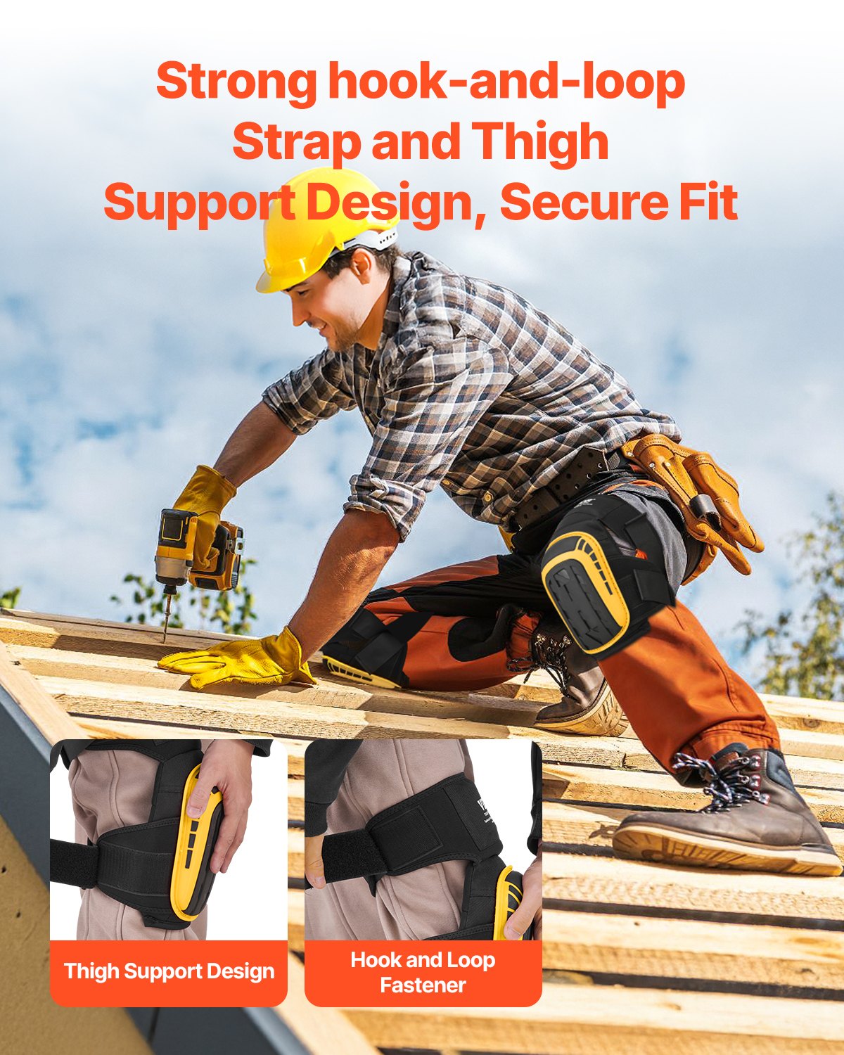 VEVOR Knee Pads for Work, Extended Heavy Duty Construction Knee Pads ...