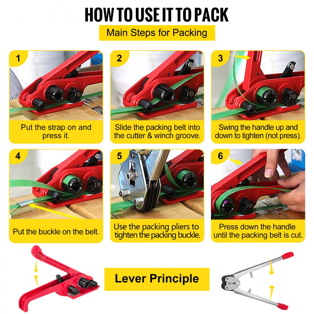 VEVOR Manual Pallet Strapping Banding Kit, PET/PP Manual Strapping ...