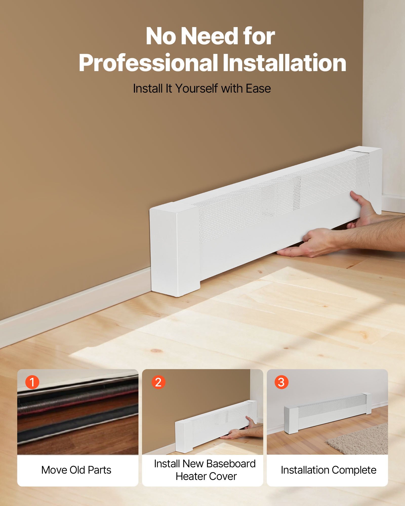 VEVOR Baseboard Heater Covers, Basic Series 3 ft Standard Electric ...