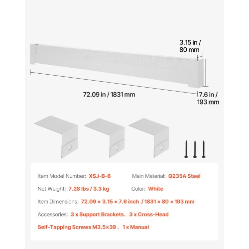 VEVOR 6 ft Baseboard Heater Covers Basic Series Standard for Bedroom ...