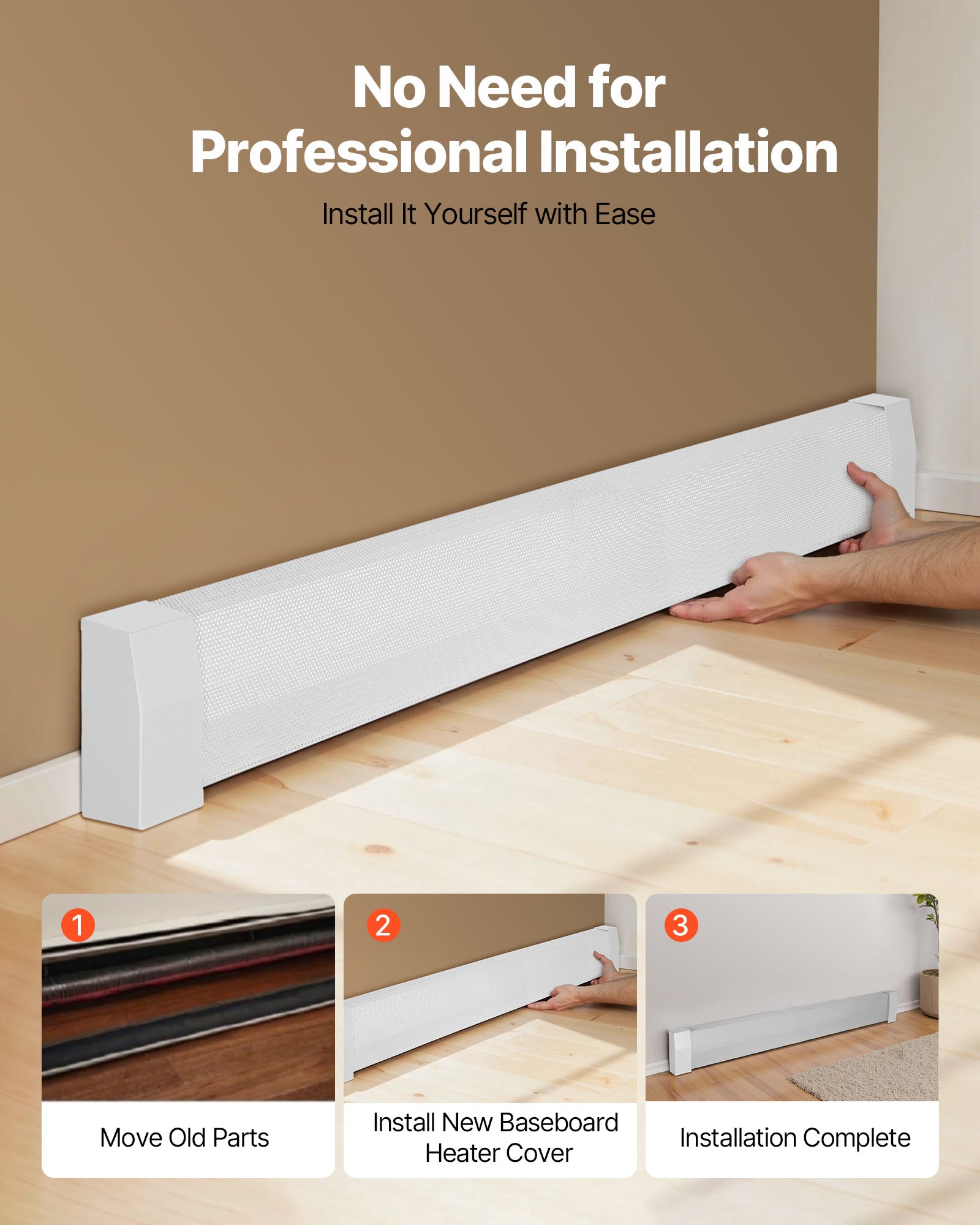VEVOR Baseboarders Heater Covers – 5 ft, Fits 7.5 to 9 Inch