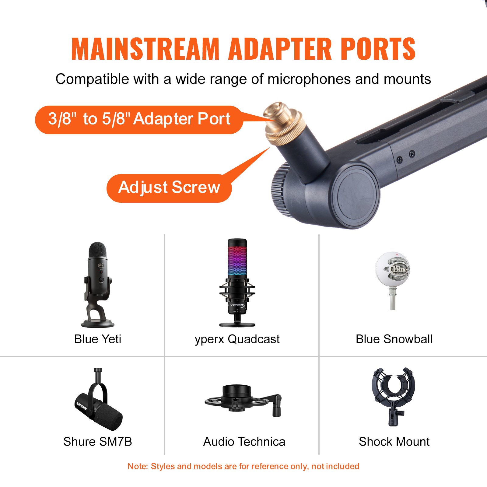VEVOR Microphone Boom Arm with Desk Mount, 360° Rotatable, Adjustable ...