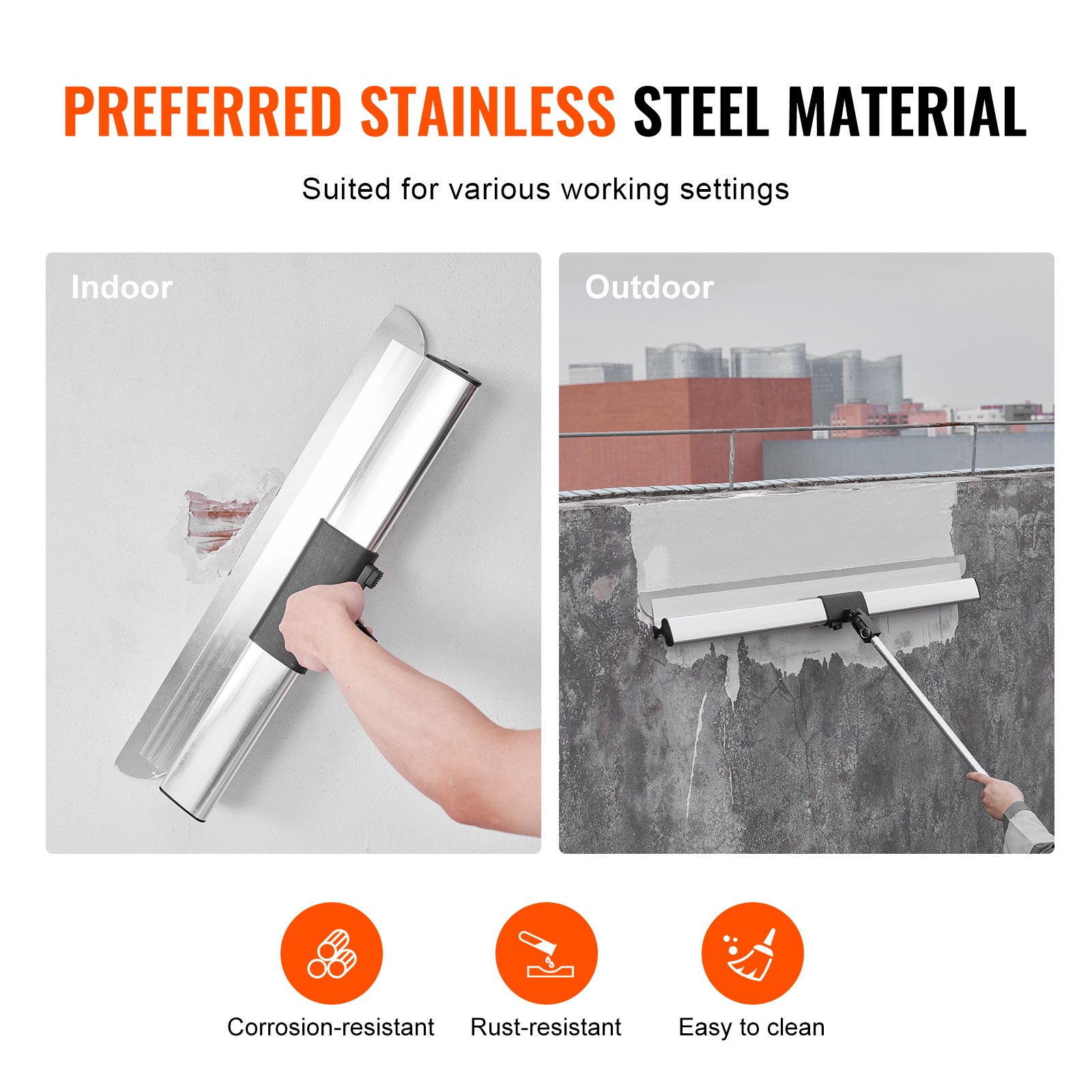 VEVOR Drywall Skimming Kit, Handle + Fixator Smoothing Knife Accessory ...