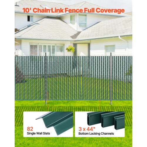 Chain Link Fence Privacy Slats Single-Wall for 5' High Fence Bottom ...