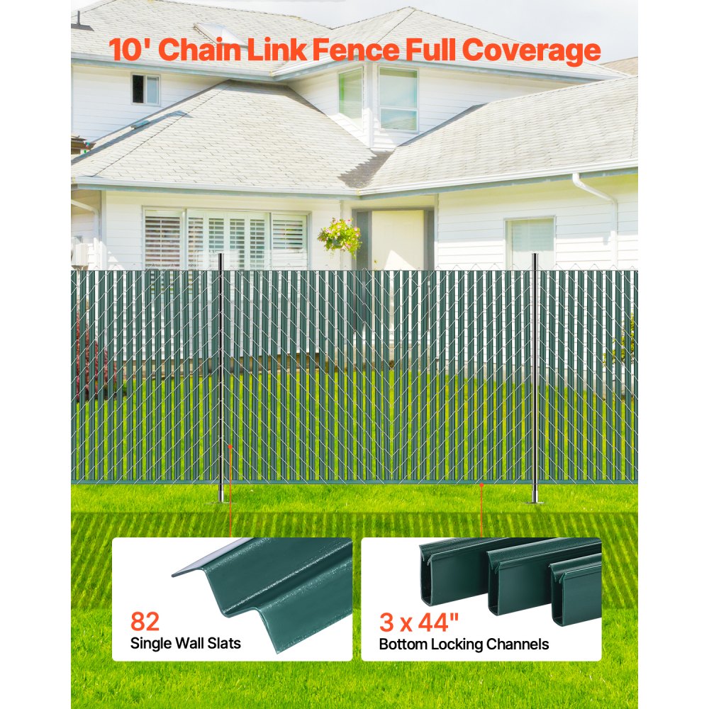 VEVOR Chain Link Fence Slats 5ft - 82 HDPE, 10ft Fence