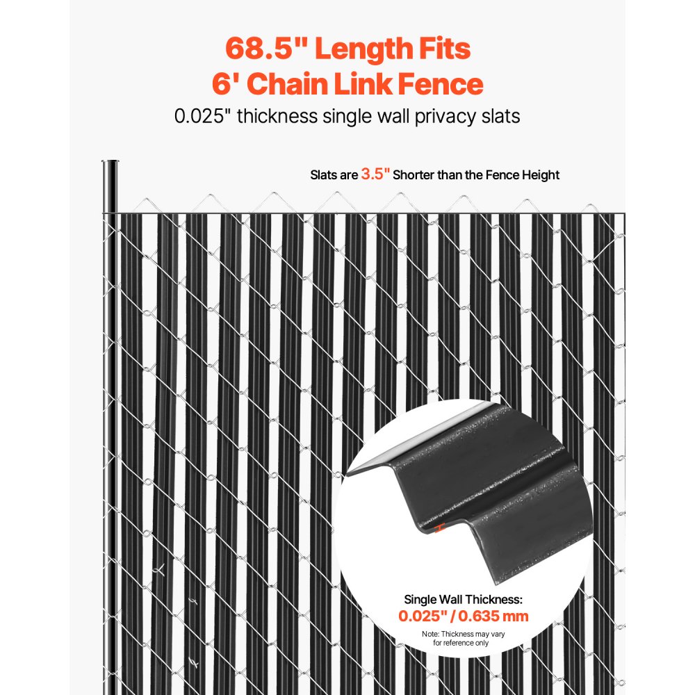 VEVOR Privacy Slats for Chain Link Fence - 6' Bottom Lock