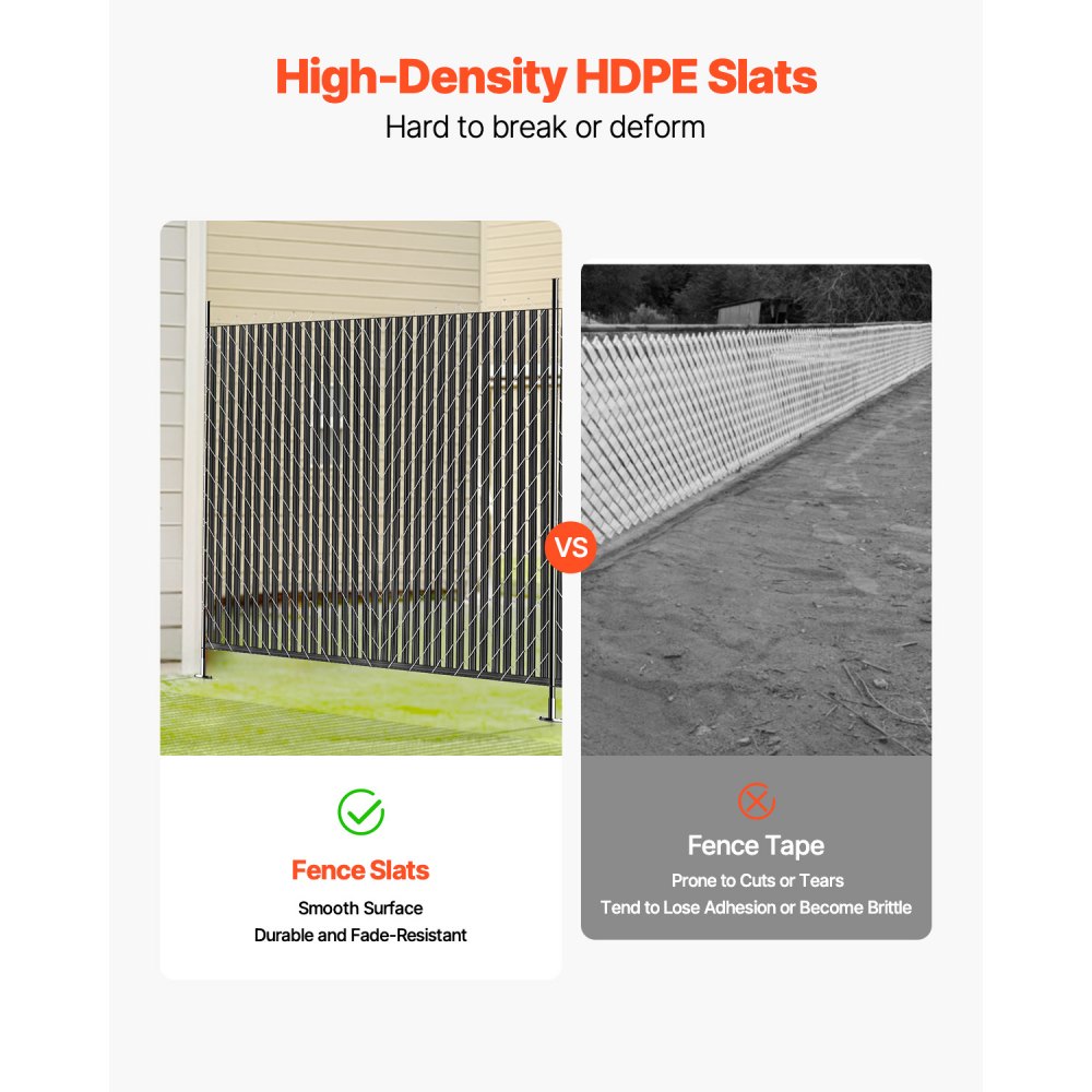 VEVOR Privacy Slats for Chain Link Fence - 6' Bottom Lock