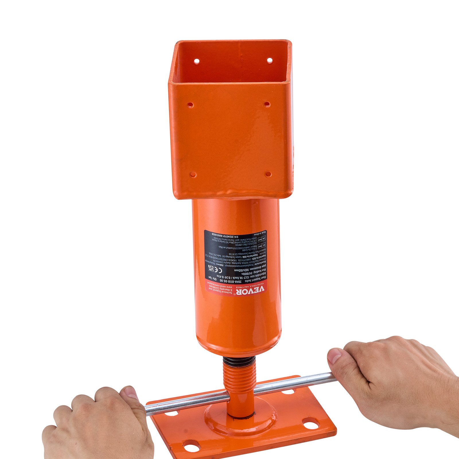 VEVOR Screw Jack Post, 4" x 4", 13.2"-18.7" Height Range, 24700 lbs Max ...