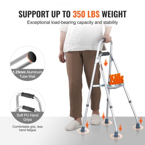 VEVOR Folding Hemi Walker One Arm Mobility Walker for Senior ...