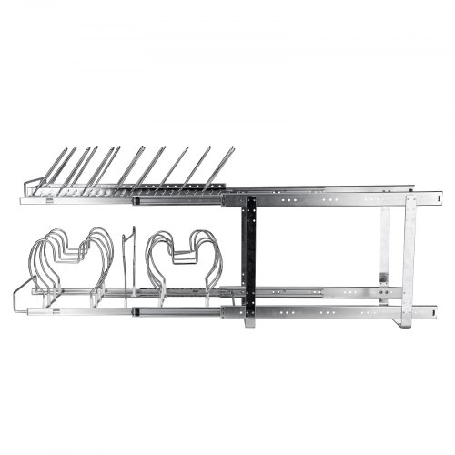 VEVOR Pan and Pot Rack, 2-Tier Expandable Pull Out Under Cabinet ...