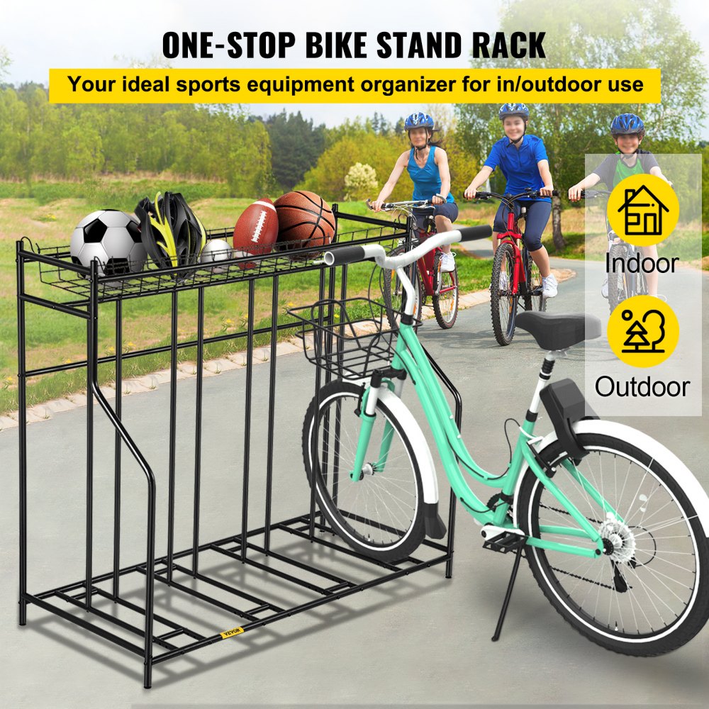 VEVOR Bike Stand Rack, Bicycle Floor Bike Rack, Widths Adjustable Metal ...