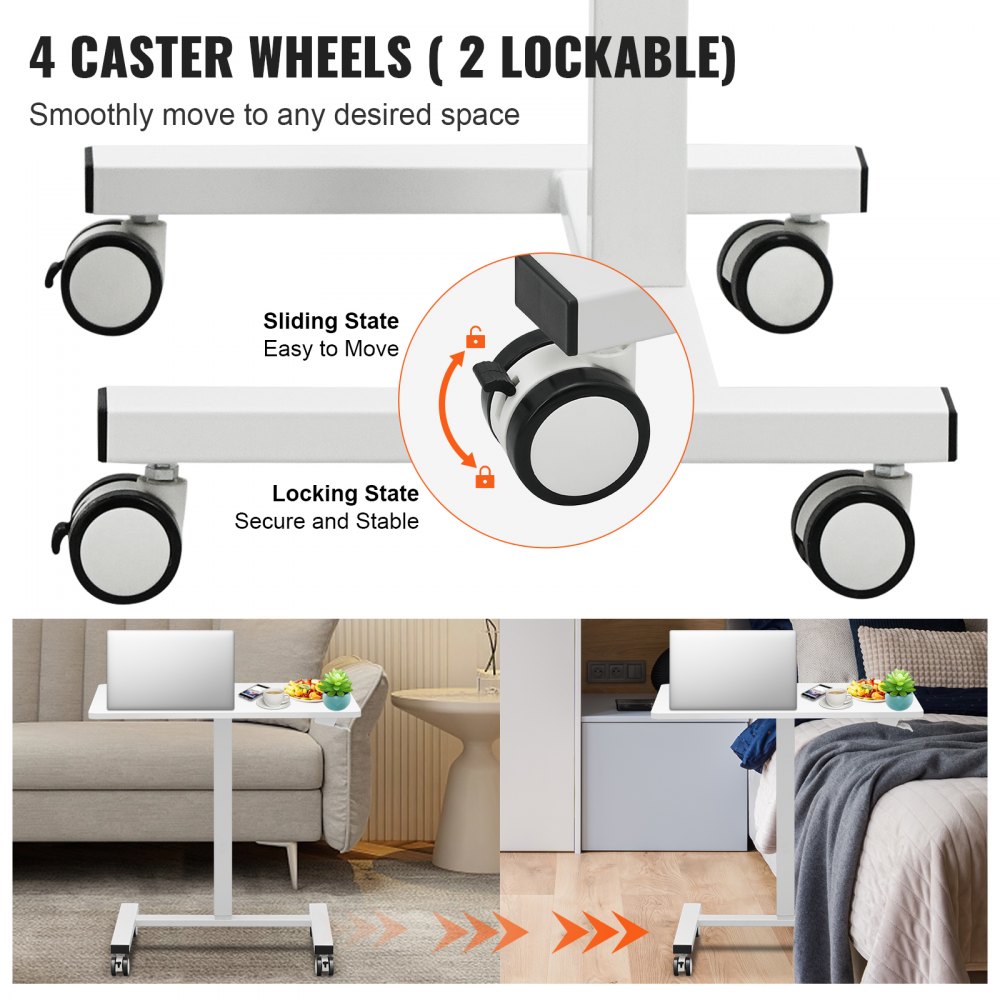 VEVOR Mobile Standing Desk, 28"-44" Gas-Spring Height Adjustable Sit ...