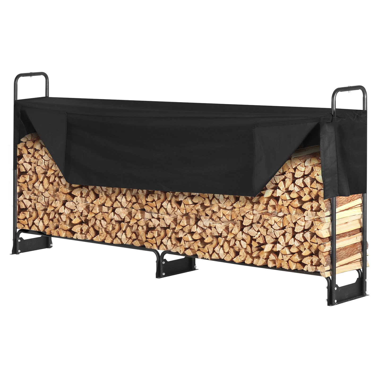 VEVOR 8.5FT Outdoor Firewood Rack with Cover, 102x14.2x46.1 in, Heavy ...