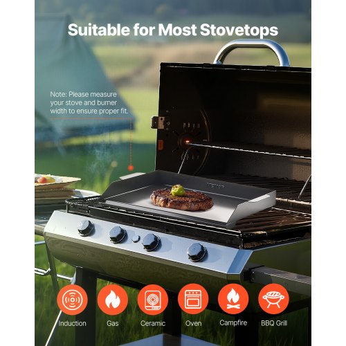 22x16 in Flat Top Griddle Carbon Steel Universal BBQ Grill Pan Cookware ...