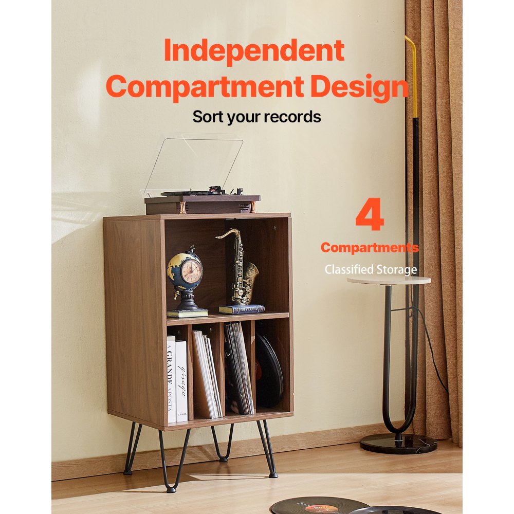 VEVOR Vinyl Record Player Stand and Storage – 3-Tier Brown