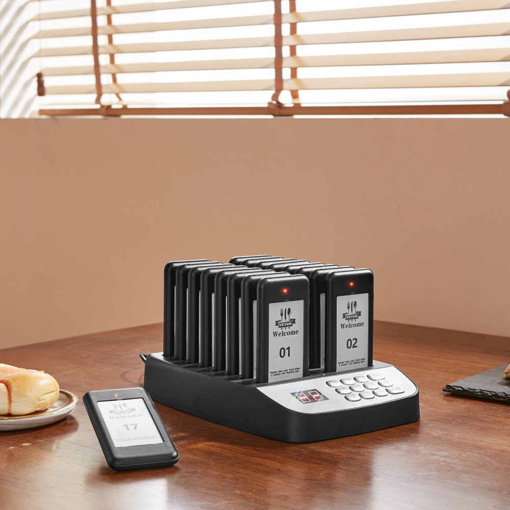 VEVOR Restaurant Pager System, Wireless 500m Long Range Lineup Waiting ...