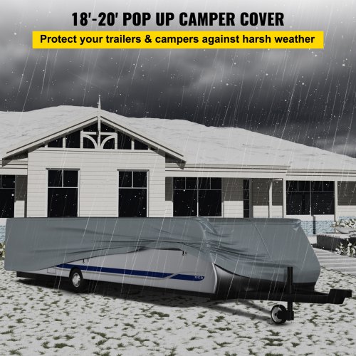 VEVOR Pop Up Camper Cover, Fit for 18'-20' Trailers, Ripstop 4-Layer ...
