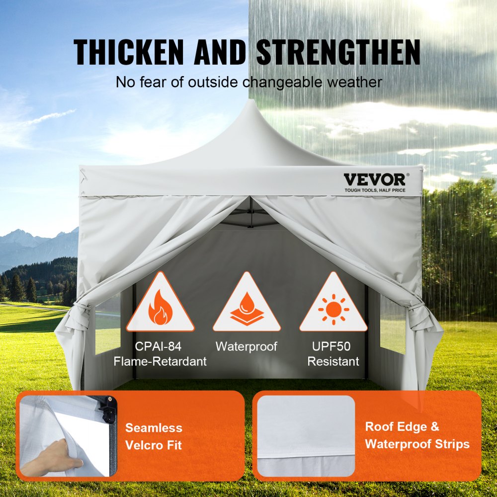 VEVOR Pop Up Canopy Tent Outdoor Gazebo Tent 10x10FT with Sidewalls ...