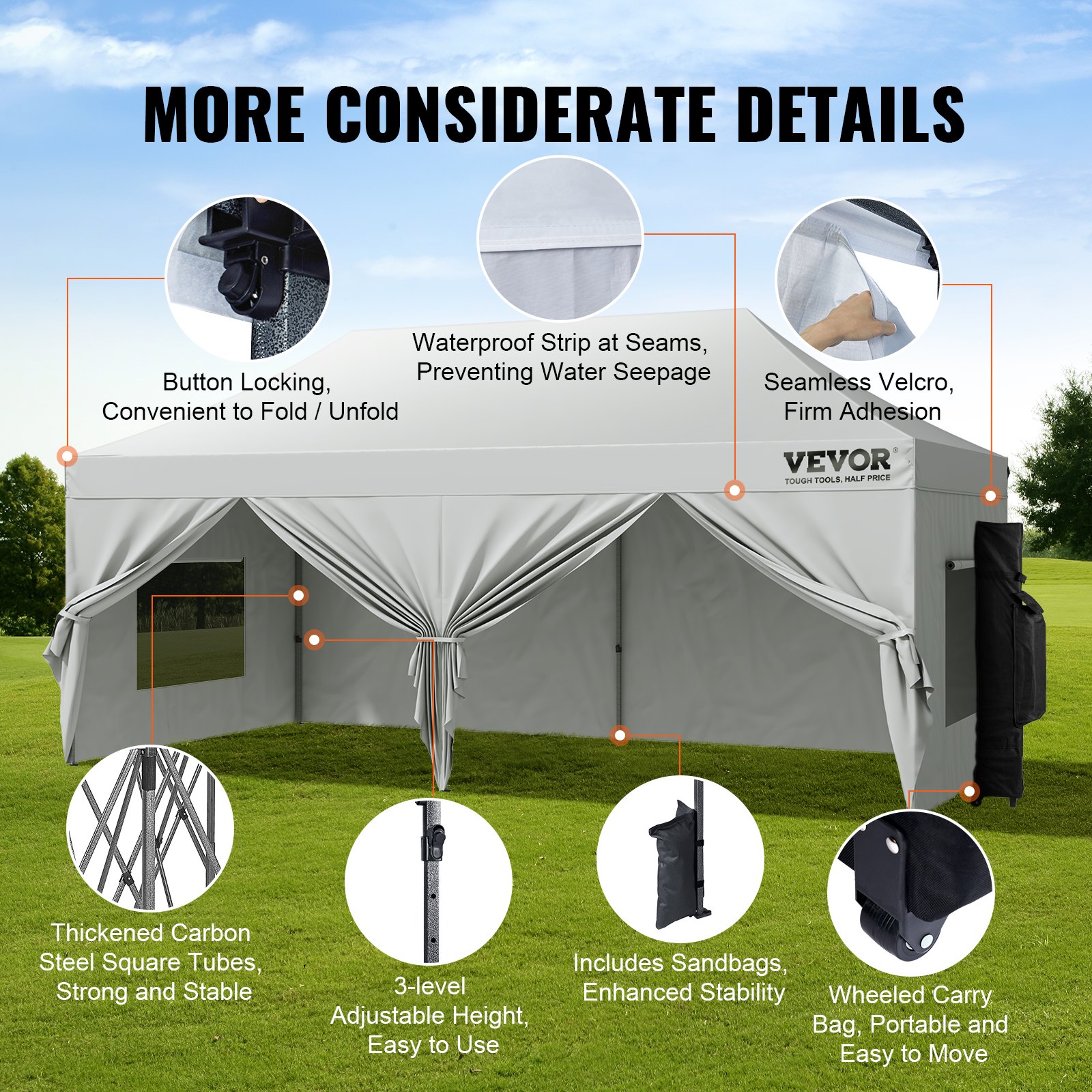 VEVOR VEVOR Pop Up Canopy Tent Outdoor Gazebo Tent 10x20FT with ...