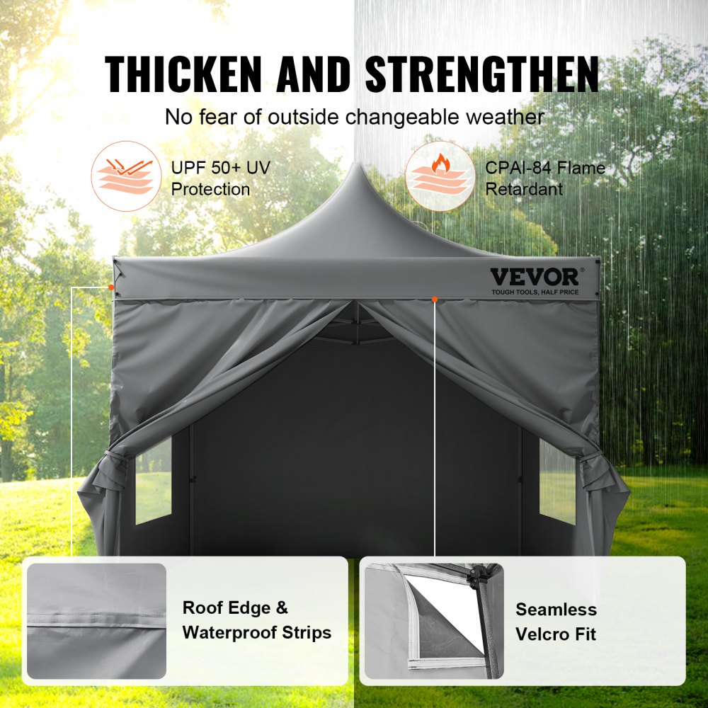 VEVOR Pop Up Canopy Tent Outdoor Gazebo Tent 10x10FT with Sidewalls ...