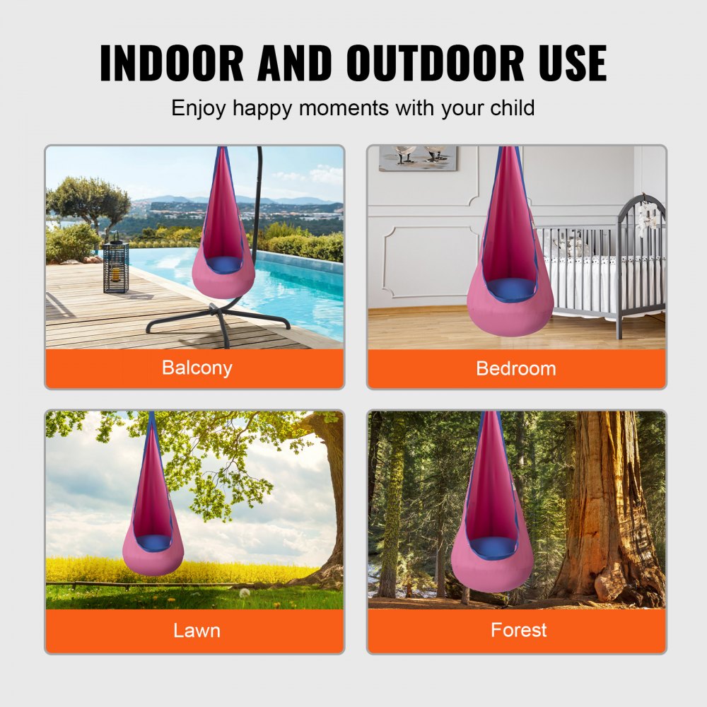 VEVOR Kids Pod Swing Seat, Hanging Hammock Chair with LED Lights ...