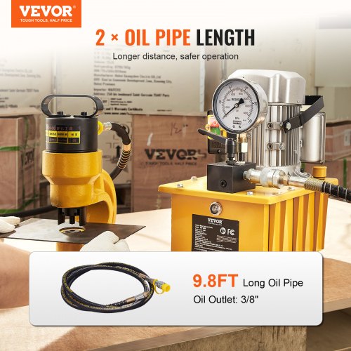 VEVOR Electric Hydraulic Pump, 10000 PSI 750W 110V, 488 in³/8L Capacity ...