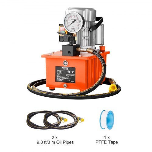 VEVOR Electric Hydraulic Pump, 10000 PSI 750W 110V, 488 in³/8L Capacity ...