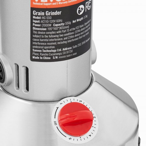 VEVOR 550g Commercial Spice Grinder Electric Grain Mill Grinder High ...