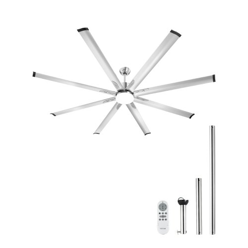 VEVOR 84 In Ceiling Fan with Light, 6-Speed Remote Control, Dimmable 3 ...