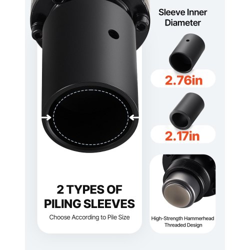 Electric T Post Driver 2200W Handheld Pounder with Two Sleeves for ...