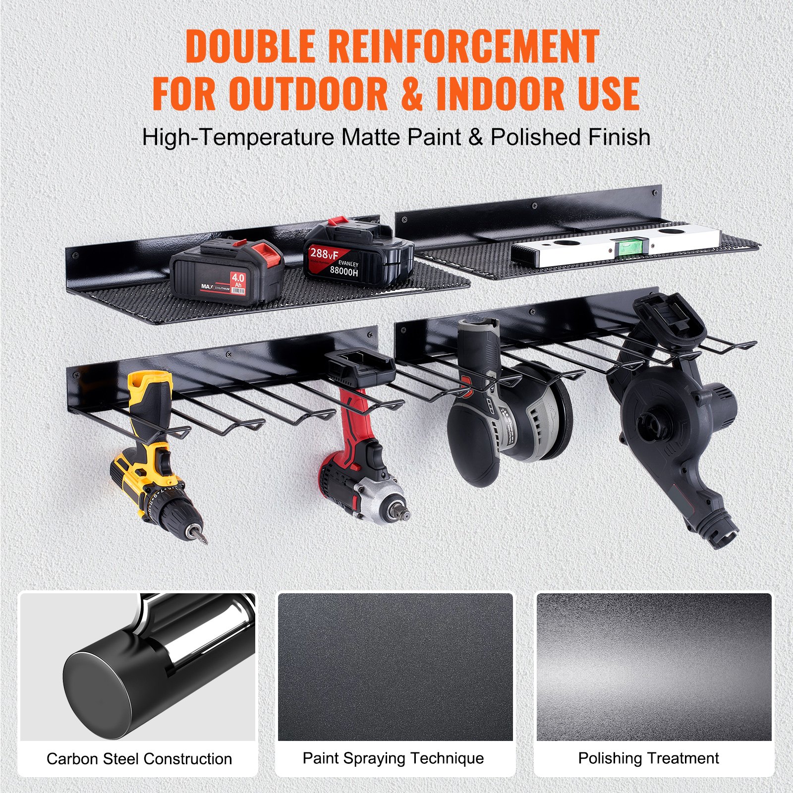 VEVOR Power Tool Organizer, 4 Slot, 2 Layers, 2 Pack Cordless Drill ...