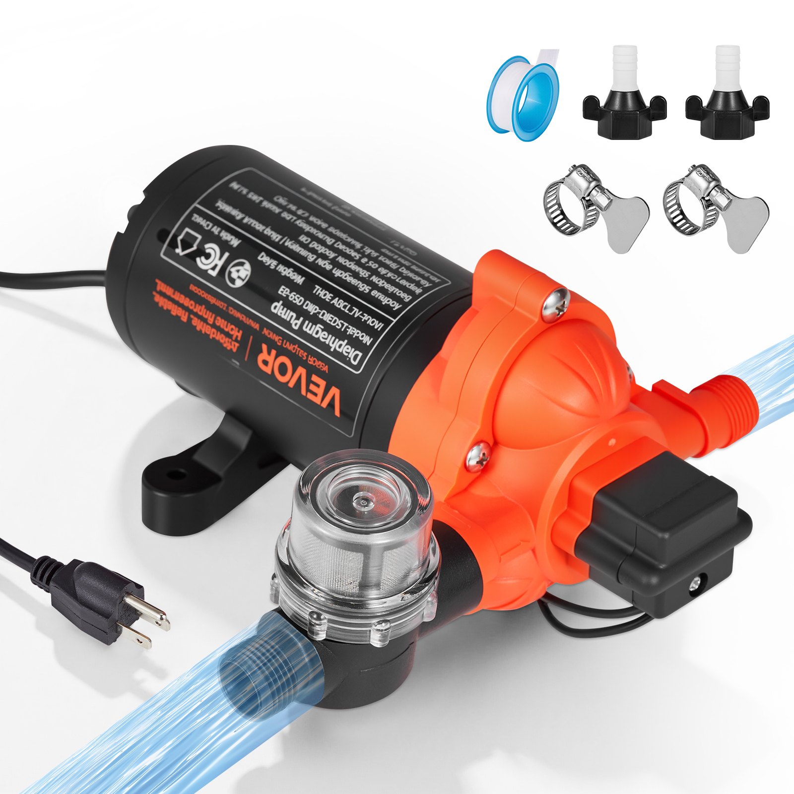 VEVOR Water Pressure Pump, 110V AC 4 GPM, 3-Chamber On Demand Electric ...