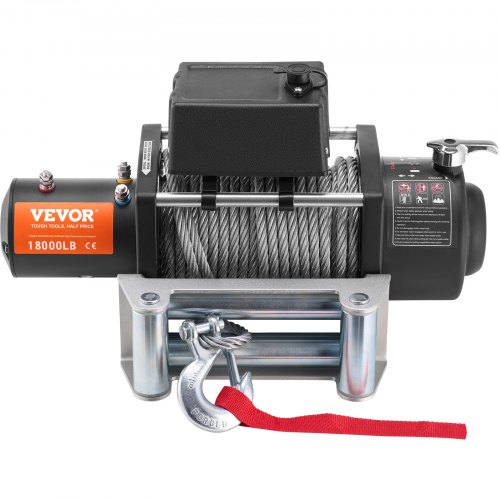 VEVOR Electric Winch, 18,000 lb, 12V DC Truck Winch with Φ7/16 in x 85 ...