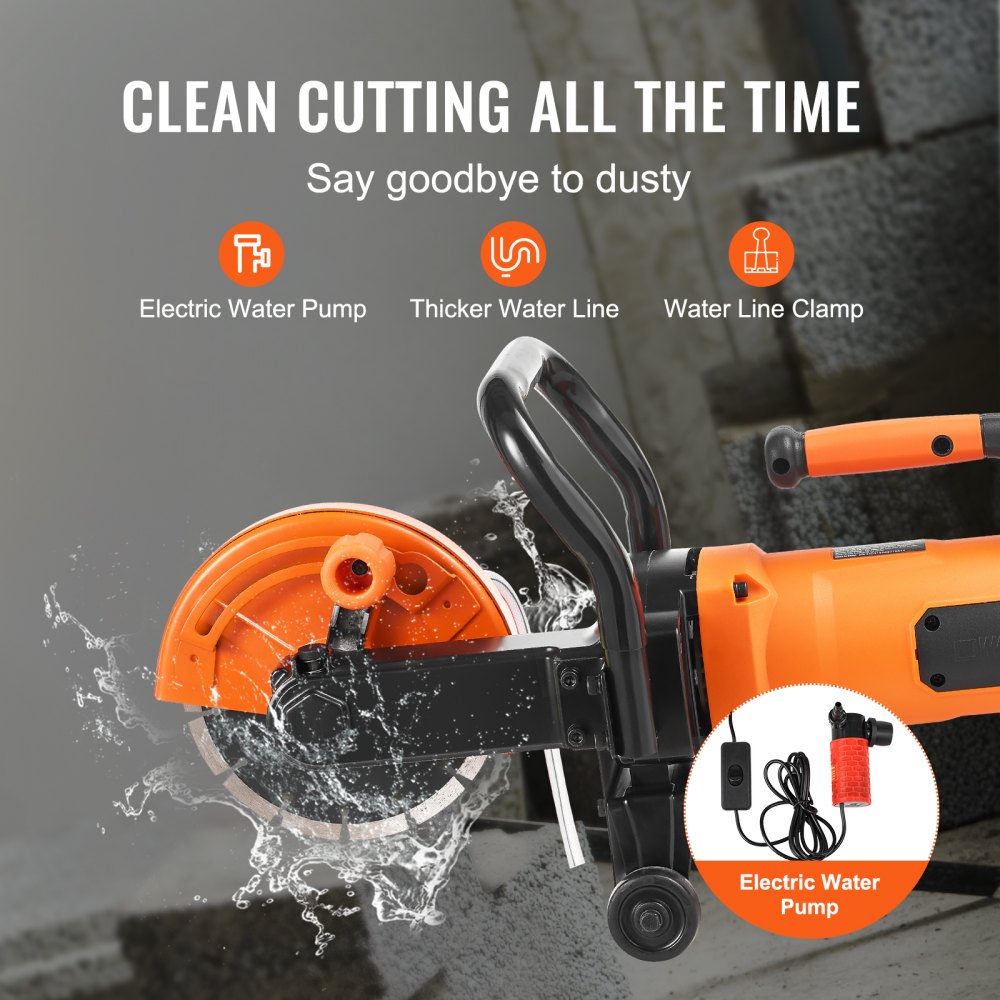 VEVOR Electric Concrete Saw, 7 in Circular Saw Cutter, 2000 W High ...