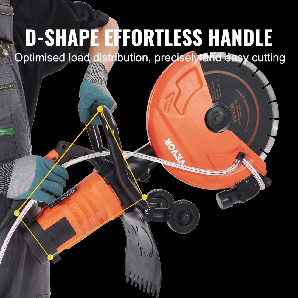 VEVOR Electric Concrete Saw, 12 in, 1800 W 15 A Motor Circular Saw ...