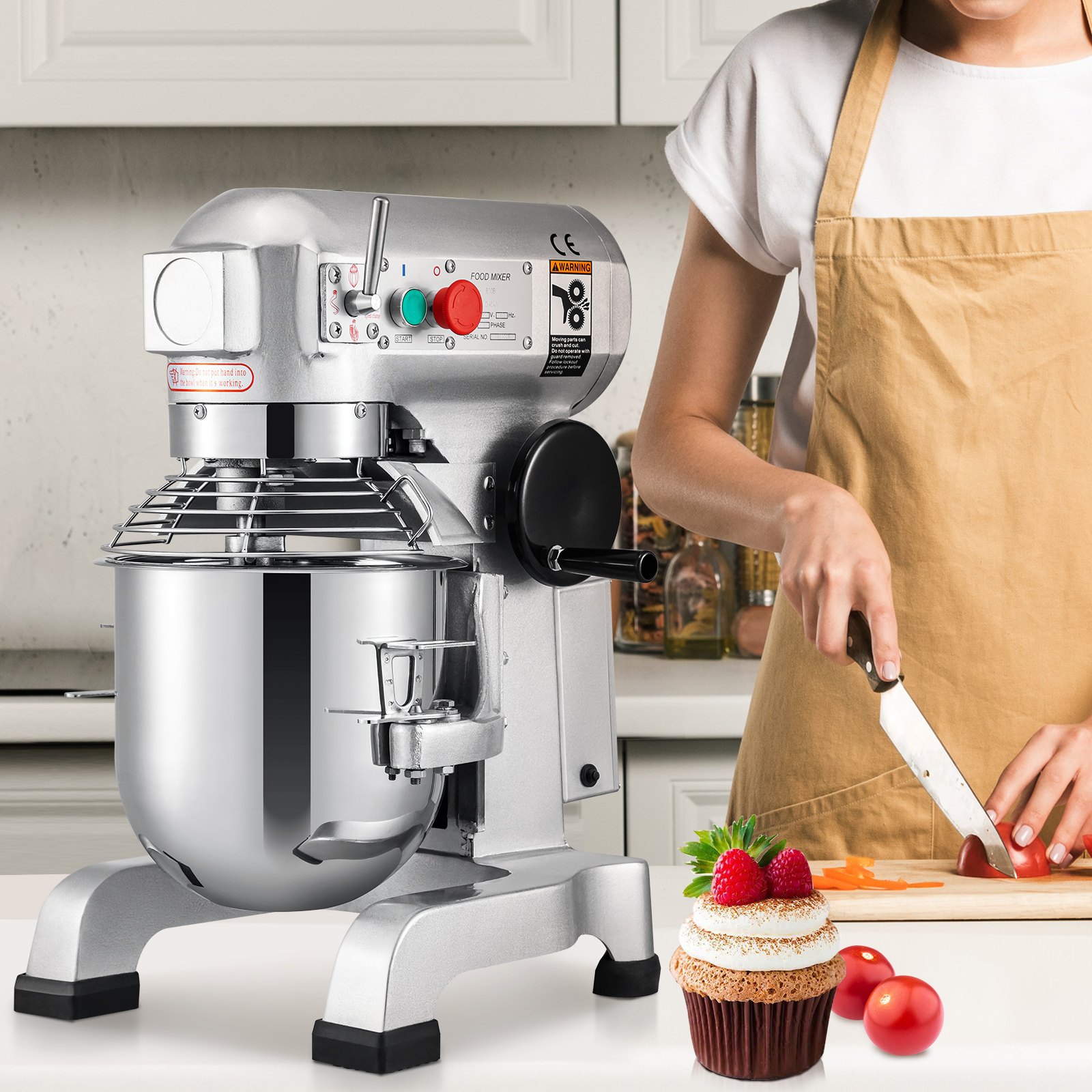 VEVOR Commercial Food Mixer 15Qt 600W 3 Speeds Adjustable 110/178/390 ...