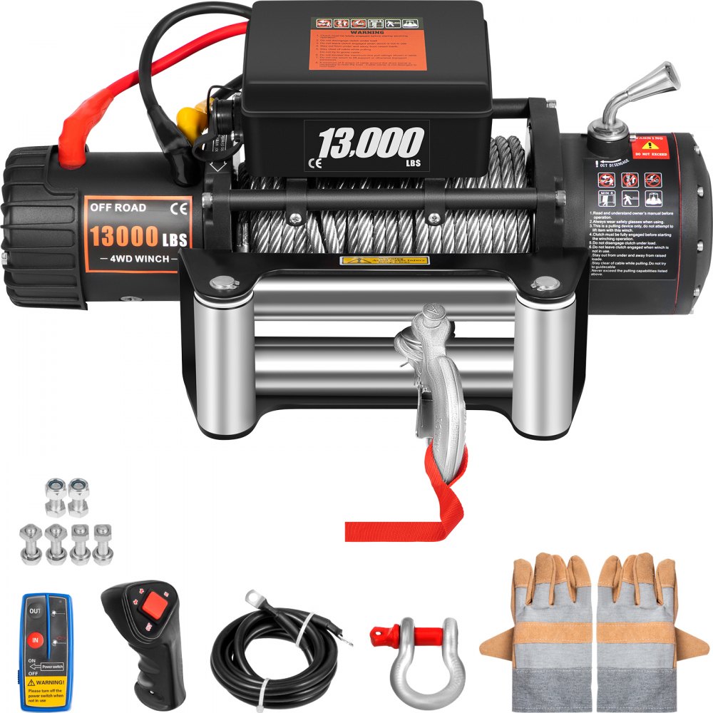VEVOR Truck Winch 13000lbs Electric Winch 26m/85ft Cable Steel 12V Power Winch Jeep Winch with ...