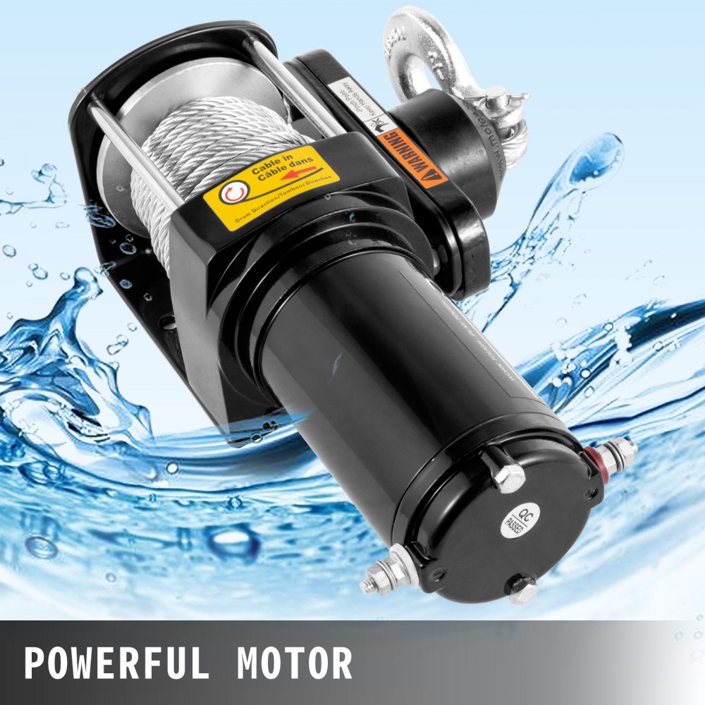 VEVOR Truck Winch Electric Winch 3000LBS 12V Power Winch 10m Steel ...
