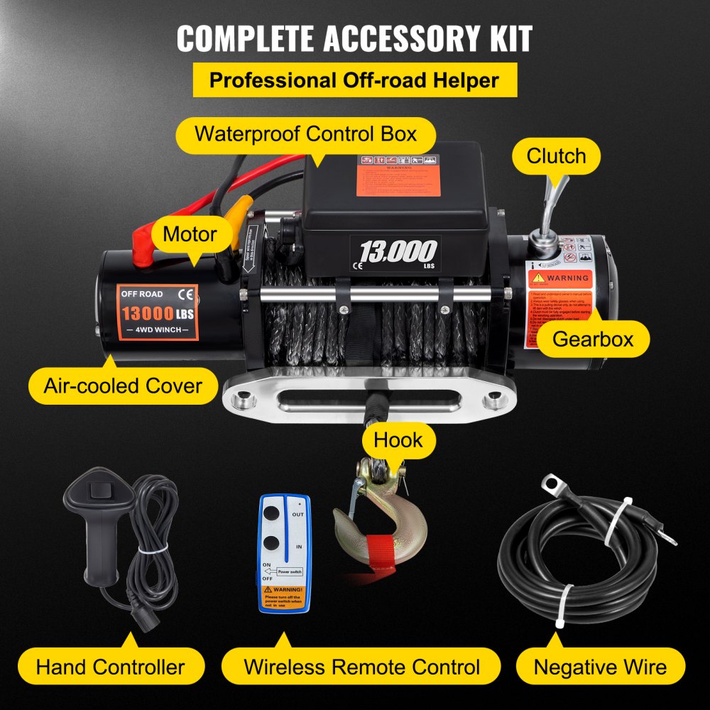 VEVOR Electric Winch 13000lb Load Capacity Truck Winch Compatible with ...
