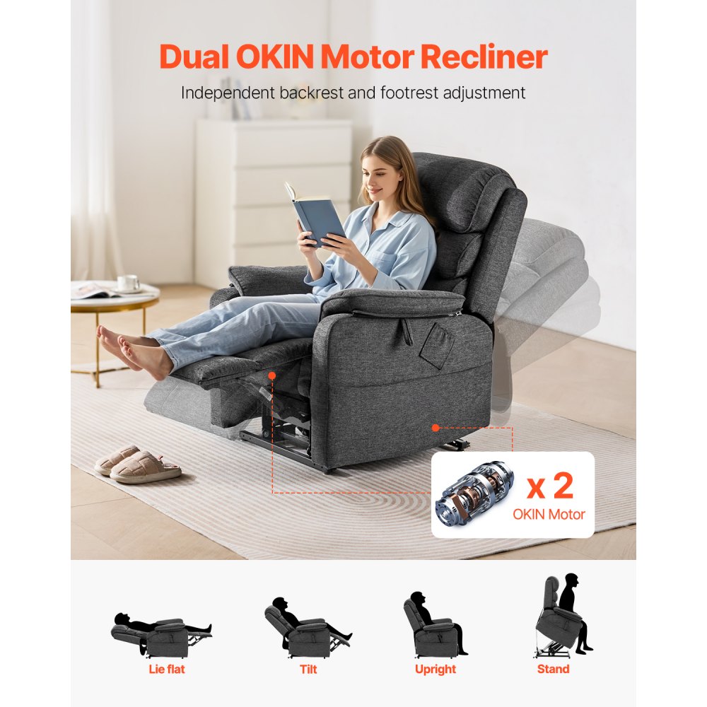 VEVOR Power Recliner Chair with Heat — Massage & Dual Motor