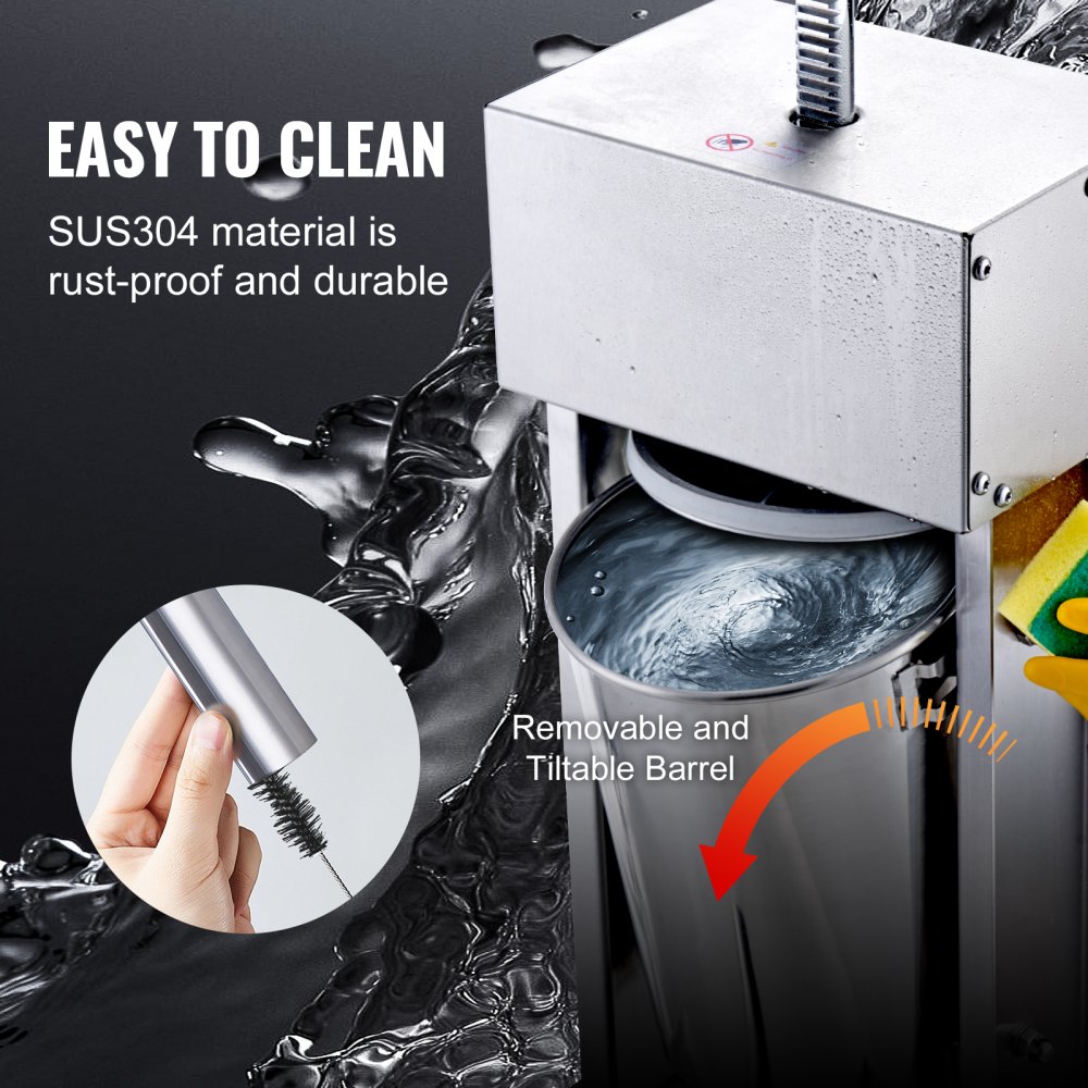 VEVOR Electric Sausage Stuffer 12 L Vertical Meat Stuffer 304 Stainless ...