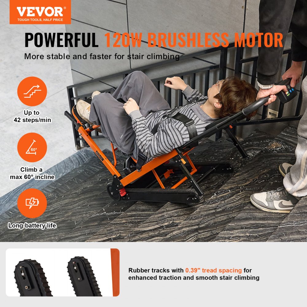 VEVOR Electric Stair Chair, 450 lbs Load Capacity, Foldable Emergency ...