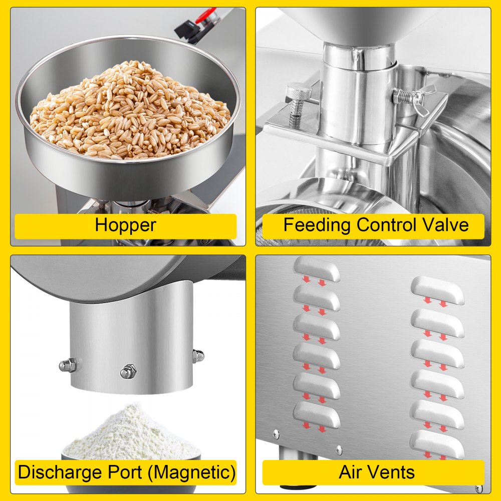 VEVOR Soybean Grinder Commercial Grinding Machine for Spices 3000W Corn ...