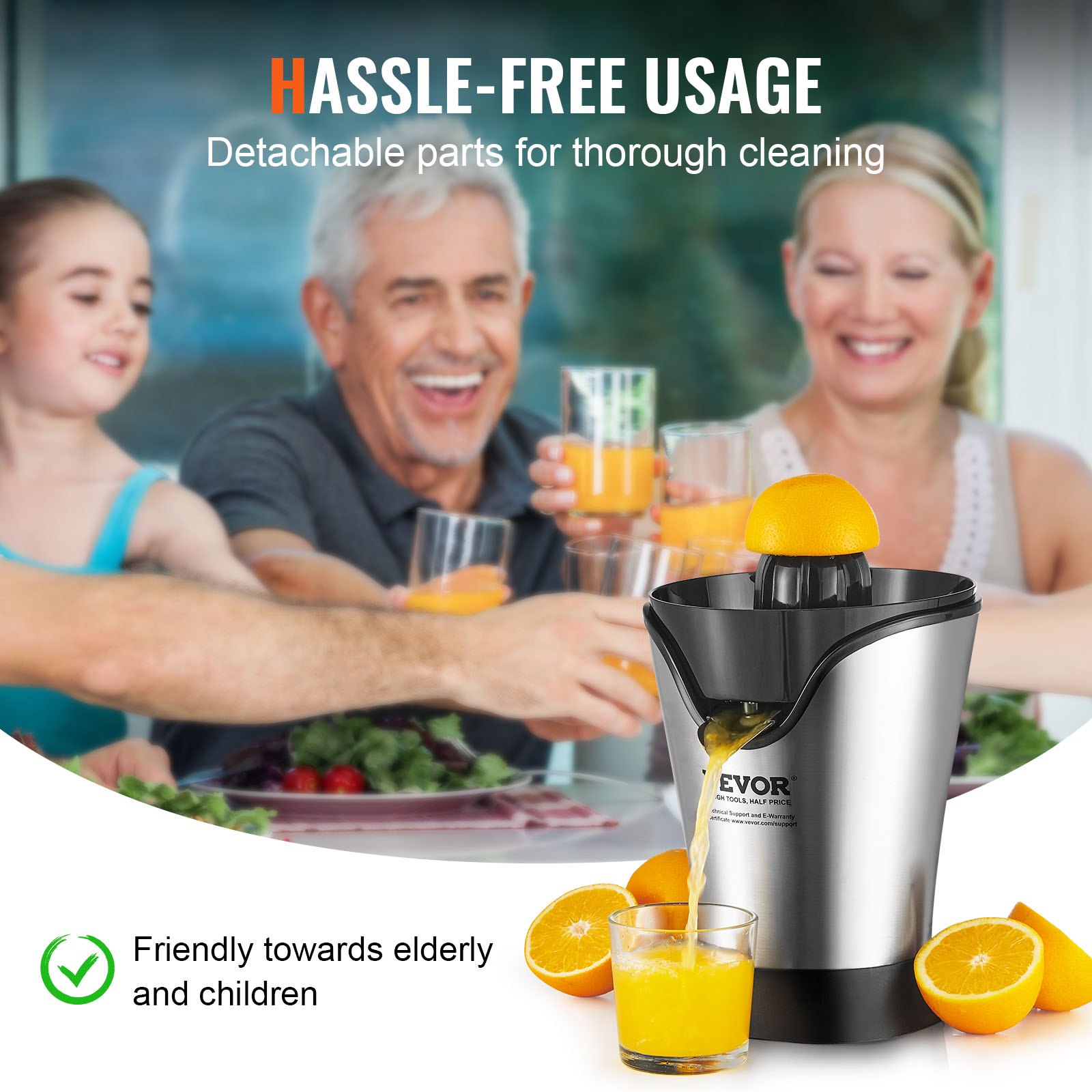 VEVOR Electric Citrus Juicer, Orange Juice Squeezer With One Juicing ...