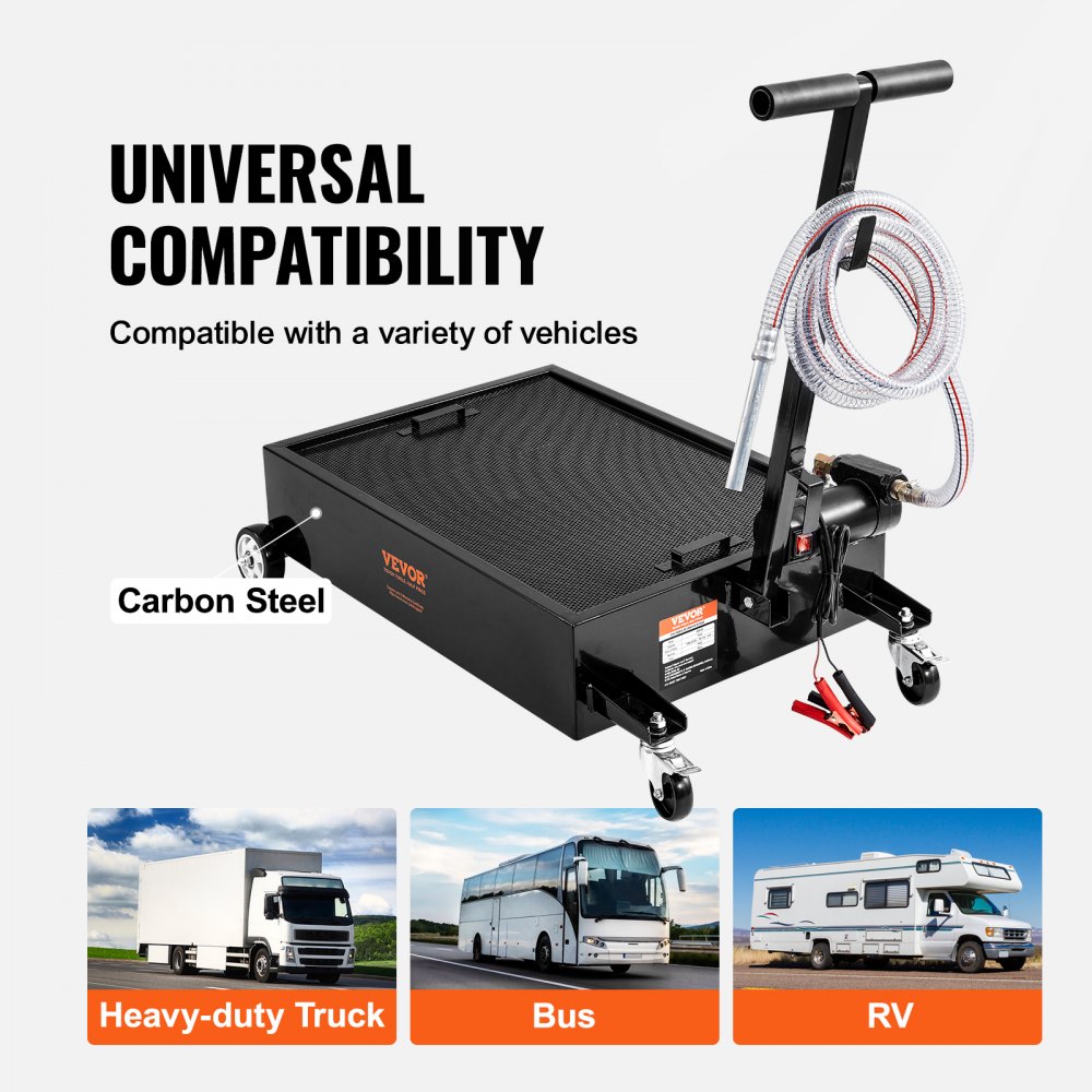 VEVOR Low Profile Oil Drain Pan, 15 Gallon Oil Drain Pan with Pump, Oil ...