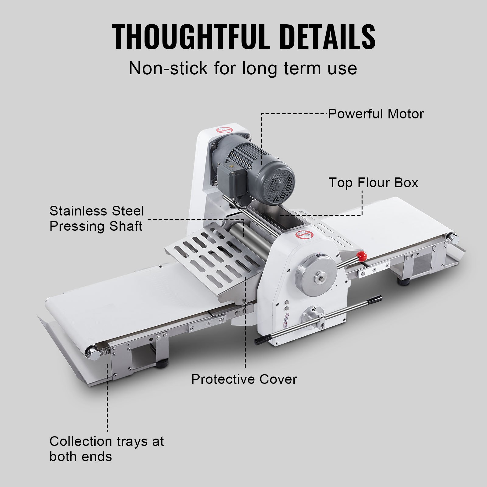 VEVOR Commercial Electric Dough Sheeter Machine 15.7" Dough Roller ...