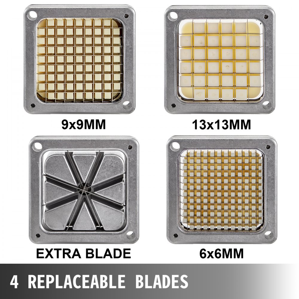 VEVOR Electric French Fry Cutter with 6mm 9mm 13mm and 8-Wedge Blade ...