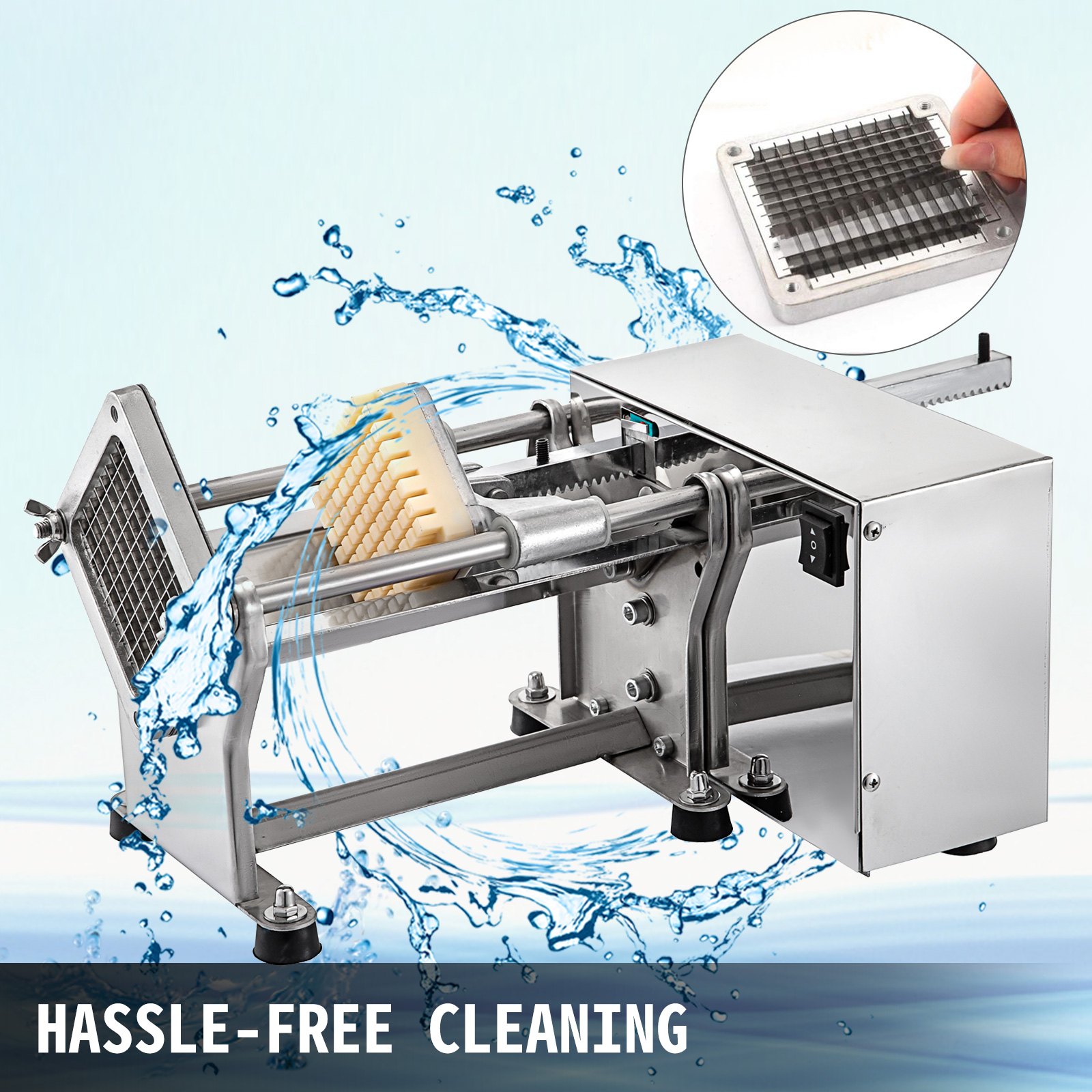 VEVOR Electric French Fry Cutter with 6mm 9mm 13mm and 8-Wedge Blade ...