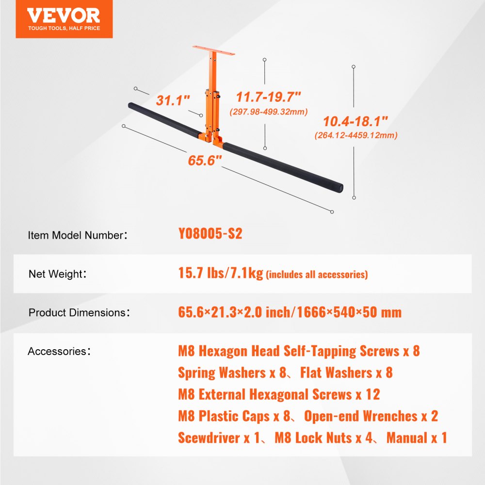 VEVOR Kayak Ceiling Storage Rack, Ceiling Storage Rack for 2 Kayak ...